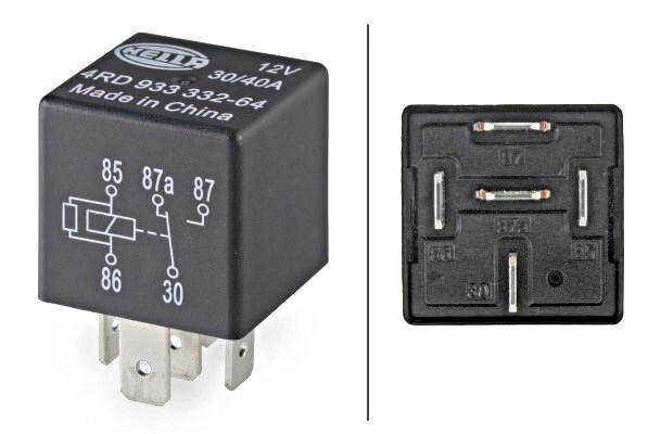 HELLA Main Current Relay Black For CHEVROLET MERCEDES OPEL PEUGEOT 50 ...