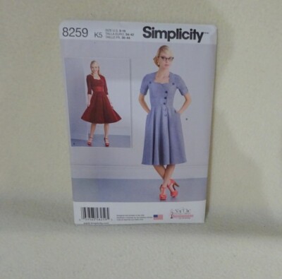 Simplicity 8259 Vintage Retro 1950s/1960s Dresses-2 Styles Sz 8-16 ...
