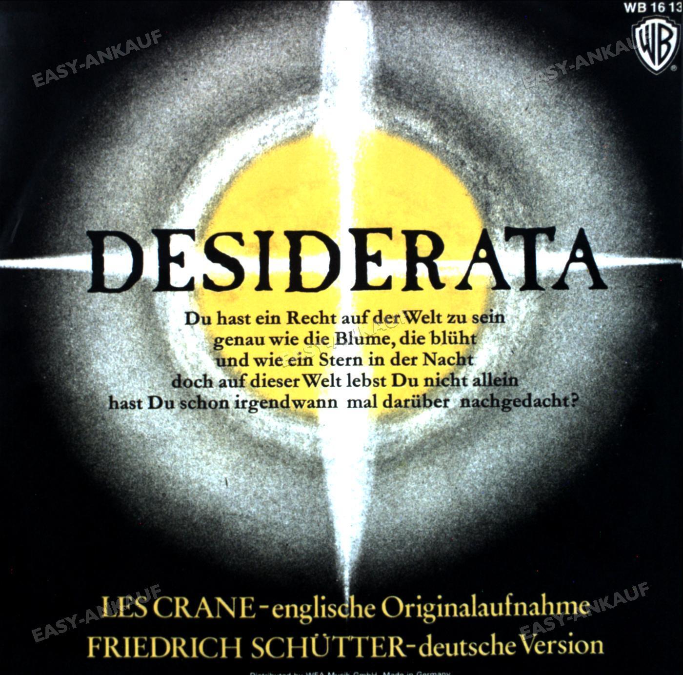 Les Crane / Friedrich Schütter - Desiderata 7" (VG+/VG+) ' | eBay