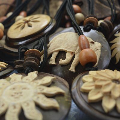 Natural coconut shell necklace Unique Design Natural Color gift ...