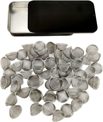 70 Pcs Pipe Screens 0.75Inch (3/4) Stainless Steel Conical Design Bowl ...