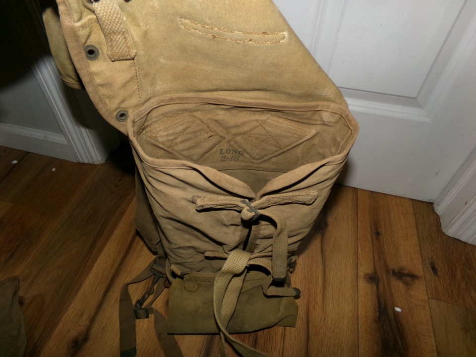 Antique Long 1918 WW1 US M1910 Haversack Pack WWI Khaki Mess kit Meat ...