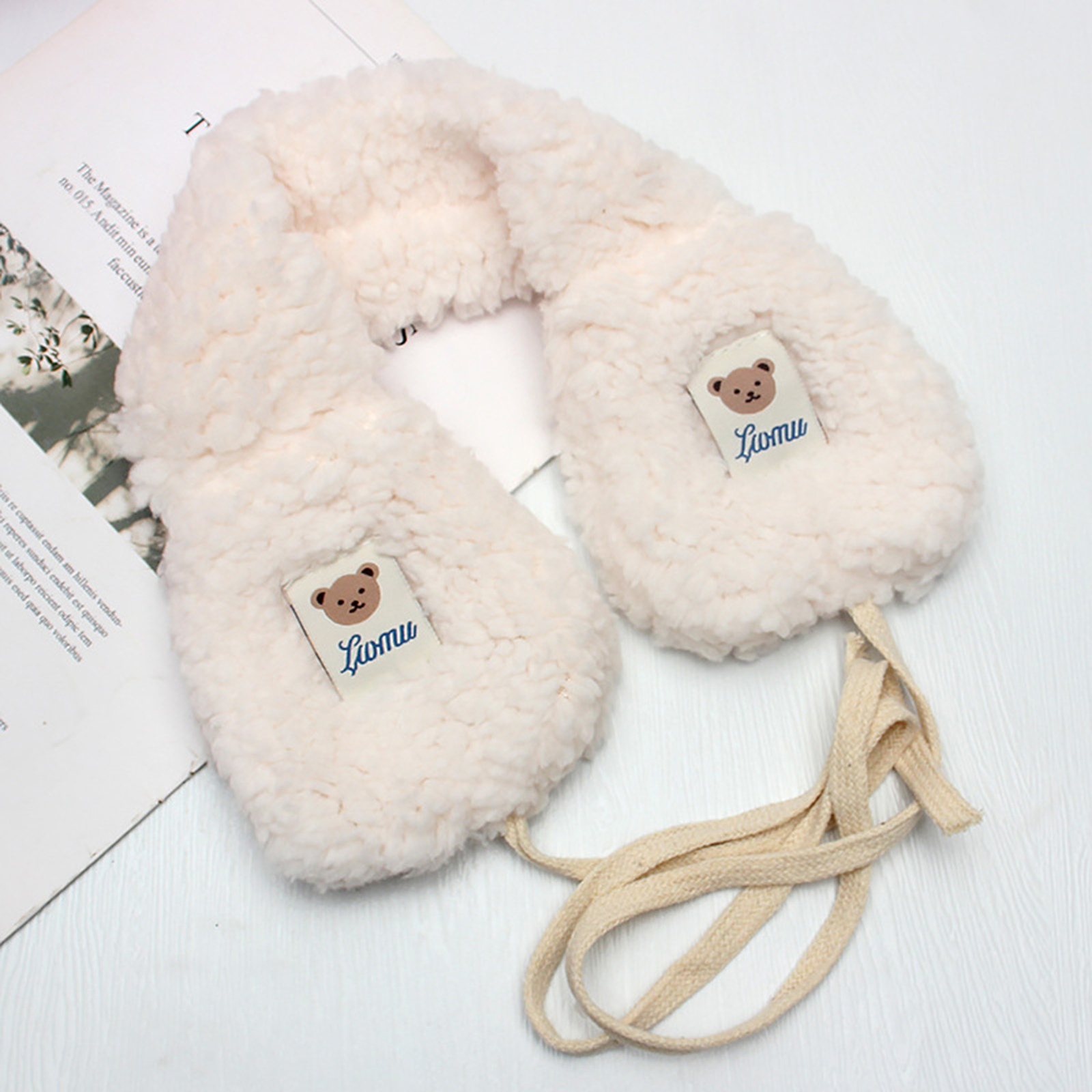 Soft Furry Ear Covers Compact Earmuffs Cozy Cartoon Bear Pattern for ...