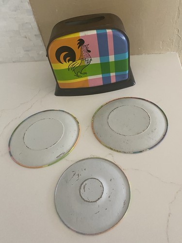 Vintage Rooster Toaster Toy Tin Plaid Farmhouse Chicken Rustic with ...