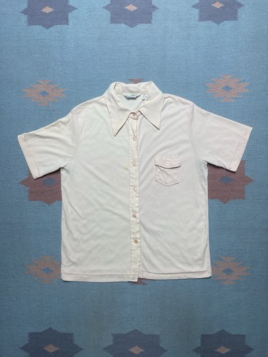 Vintage 70s short sleeve polo shirt Kmart soft nylon dagger collar ...