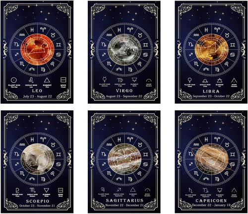 Constellation Poster Set of 6 Tarot Elements Canvas Wall Art for Modern Home Off 705353675621| eBay