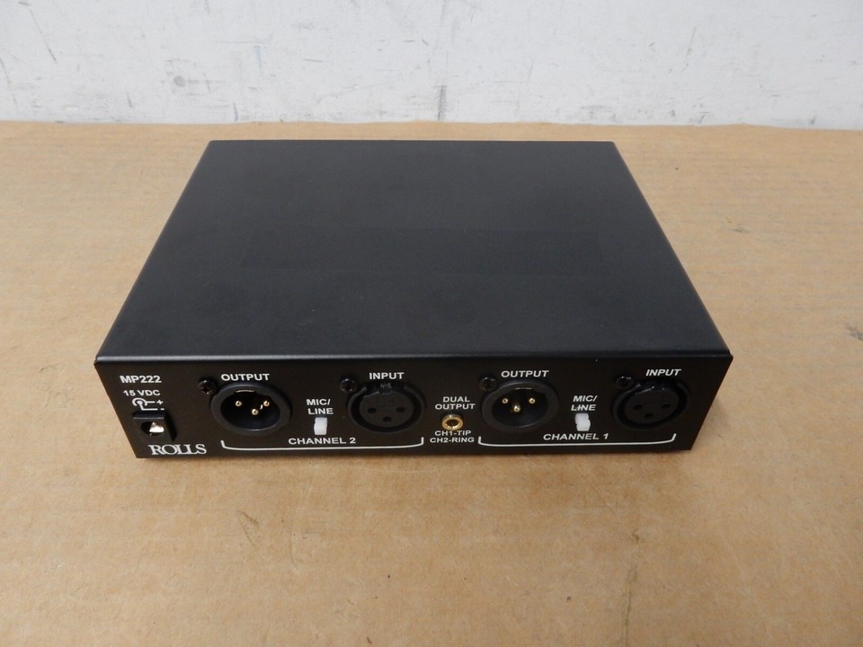 ROLLS MP222 Two Channel Studio Pro Mic Preamp w/AC Adapter | eBay