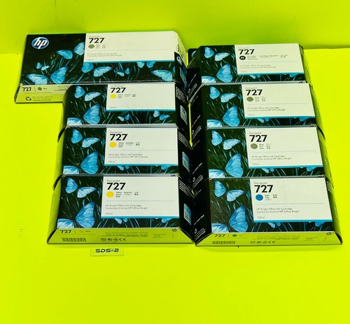 Toner Lot 8 Ink HP 727 for Designjet T920 T930 T1500 T1530 T2500 T2530 ...