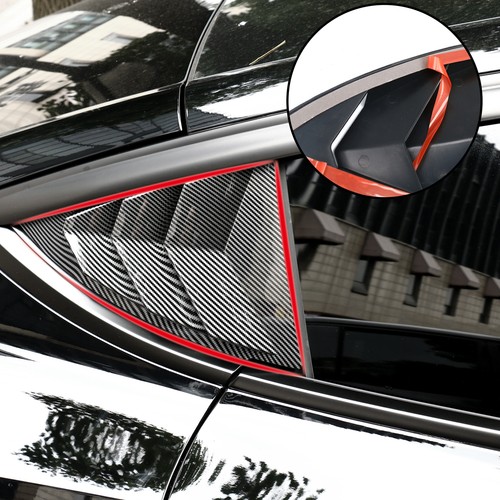 For 20-24 Tesla Model Y Rear Side Window Louvers Shades Cover Carbon ...
