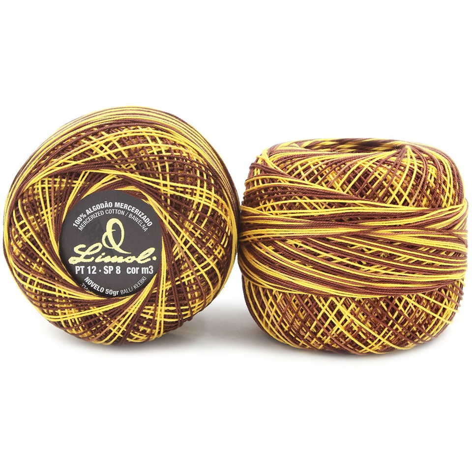 Limol Size 12 Multicolor 50 Grs 100% Mercerized Crochet Thread Cotton ...