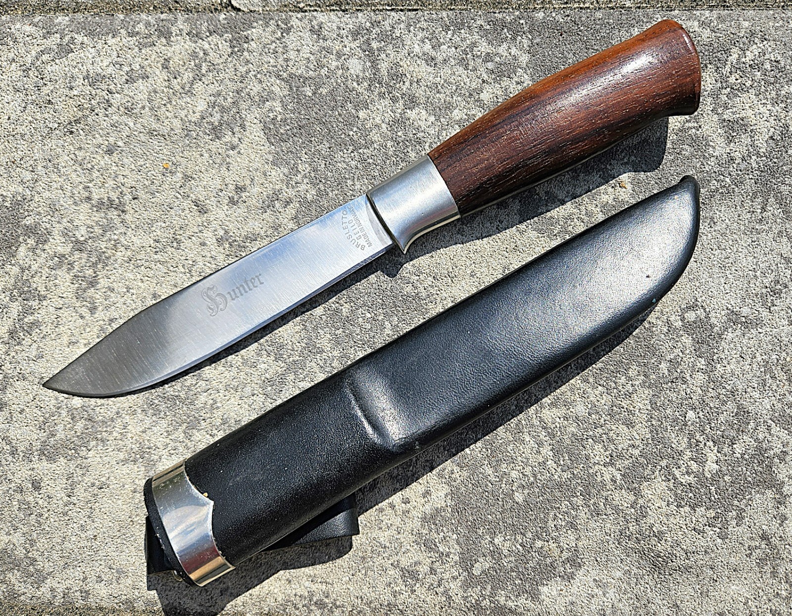 Norwegian Brusletto Geilo Hunter Knife with 5 1/8" blade, sheath ...