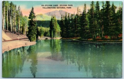 Postcard - Sylvan Lake, Sylvan Pass, Yellowstone National Park ...
