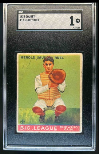 1933 Goudey (R319) Muddy Ruel Rookie RC #18 SGC 1 | eBay