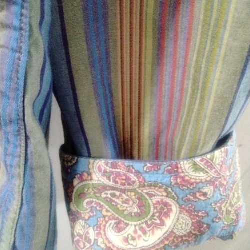 Robert Graham Long Sleeve Button Down Striped Red Blue Green Split Cuff ...