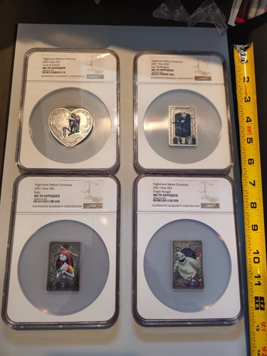 2021 Niue$2 Nightmare Before Christmas Complete 4 Coin Set NGC MS70 ...
