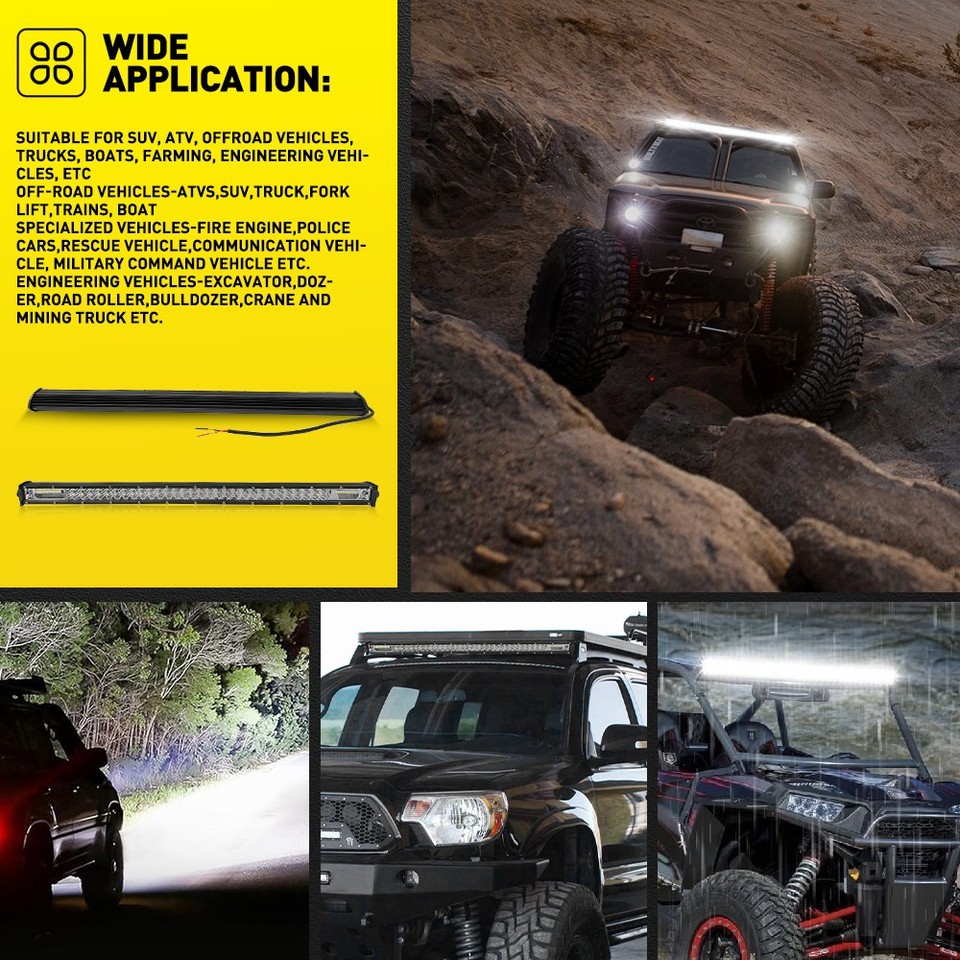 26 Inch LED Work Light Bar Flood Spot + Mounting Bracket Screw Set SUV ...