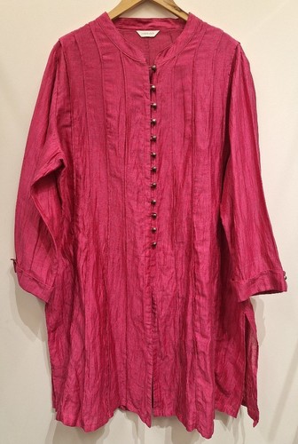 Ladies WINDSMOOR Fuchsia Pink Linen Blend Button Down Tunic Dress UK20 - CG C59 | eBay