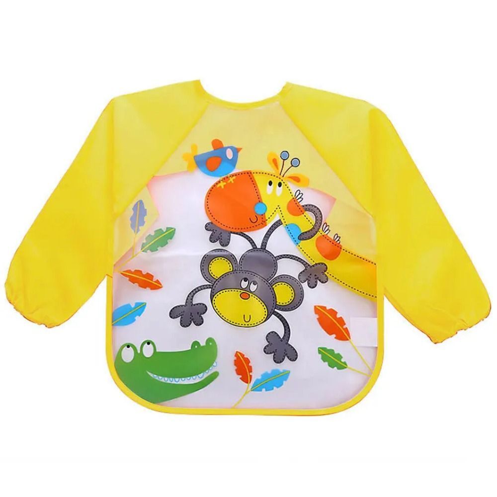 Waterproof Baby Apron Long Sleeve Baby Feeding Bib Cute Baby Bibs | eBay
