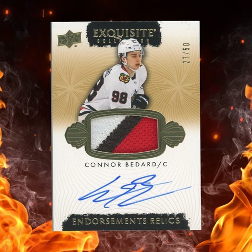2023-24 UD The Cup CONNOR BEDARD Rookie Patch Auto Exquisite Collection ...
