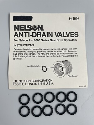 Lot of 10 - Nelson 6099 Anti-Drain Valve for 6000 Series Sprinklers ...