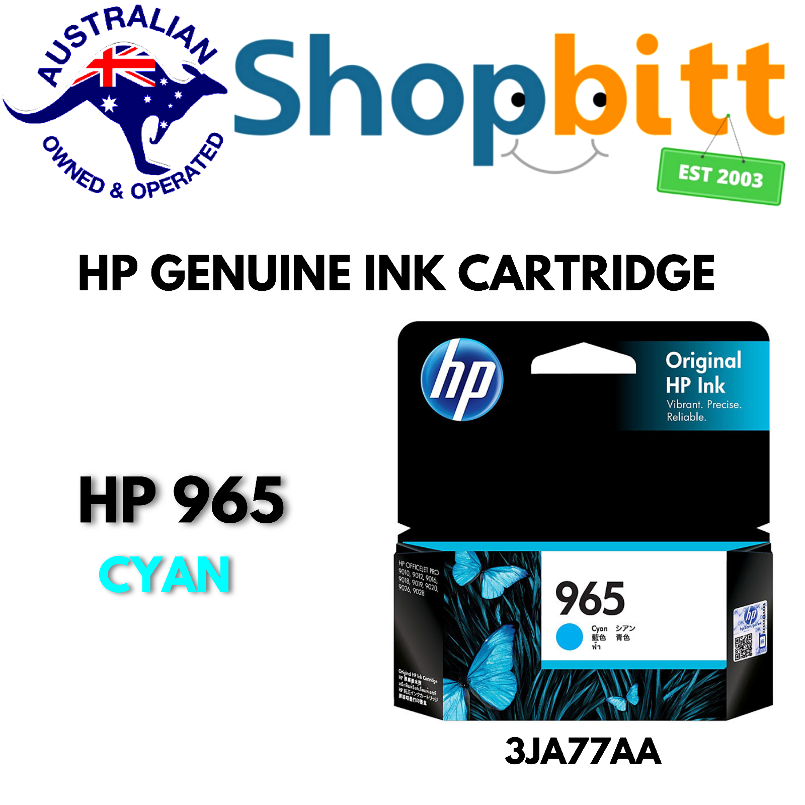 HP #965 Cyan 3JA77AA Ink Cartridge - 700 pages | eBay Australia