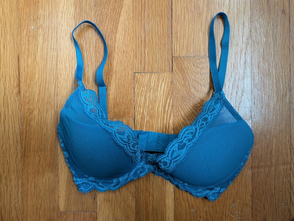 Natori Feathers Blue Lace Bra Set 30D M Adjustable Straps Underwire ...
