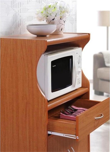 HODEDAH Microwave Cart W/One Drawer Two Doors and Shelf Storage, Cherry | eBay
