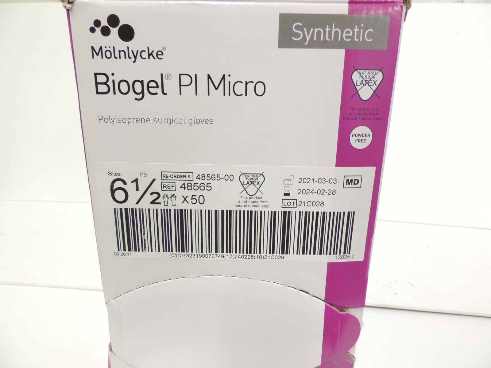 Biogel Pl Micro Polyisoprene Surgical Gloves SIZE 6.5 6 1/2 - BOX of 50 ...