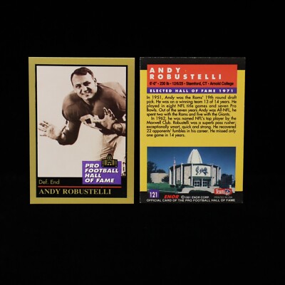 1991 Andy Robustelli Los Angeles Rams Enor Pro Football Hall of Fame ...