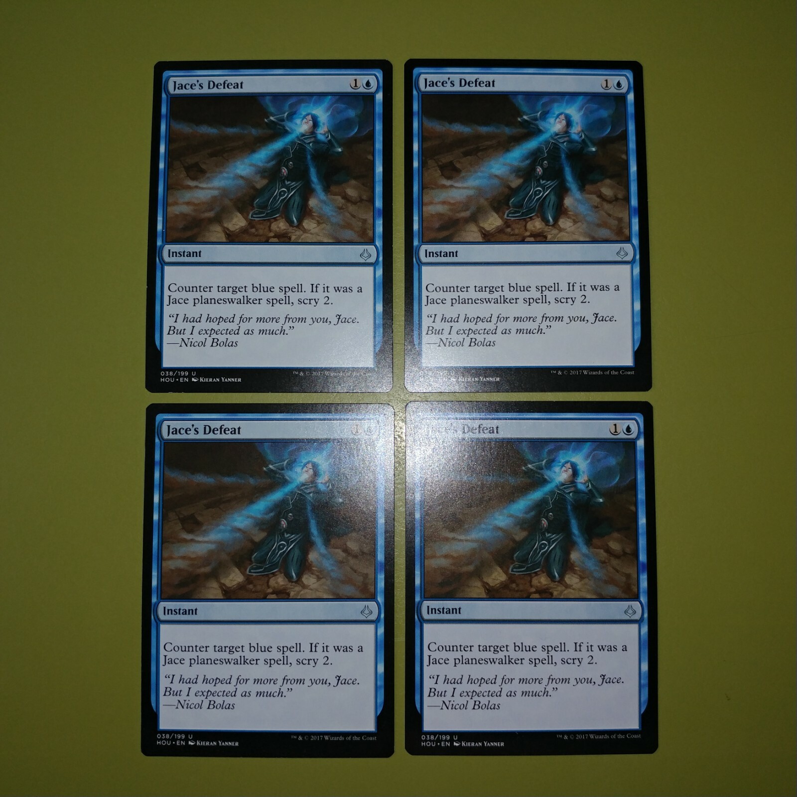 Jace's Defeat x4 Hour of Devastation 4x Playset Magic the Gathering MTG ...