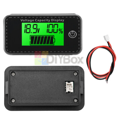 LCD Digital Battery Capacity Indicator DC 5-100V Voltmeter Voltage ...