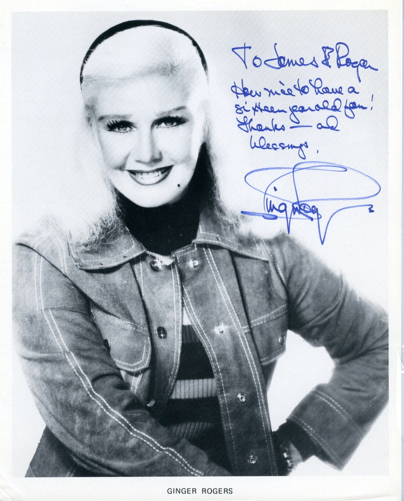 GINGER ROGERS 42nd Street Top Hat Kitty Foyle AUTOGRAPHED 8 X 10 PHOTO ...