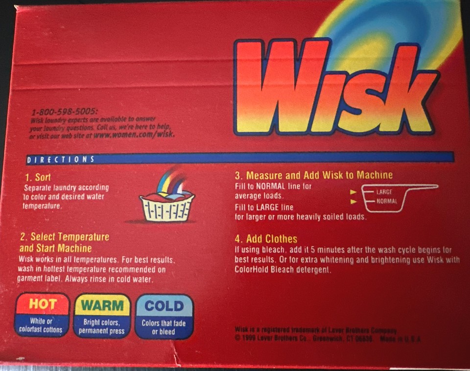 Wisk Fresh Scent Vintage Laundry Detergent Powder 18 Loads 2lbs 3 oz | eBay