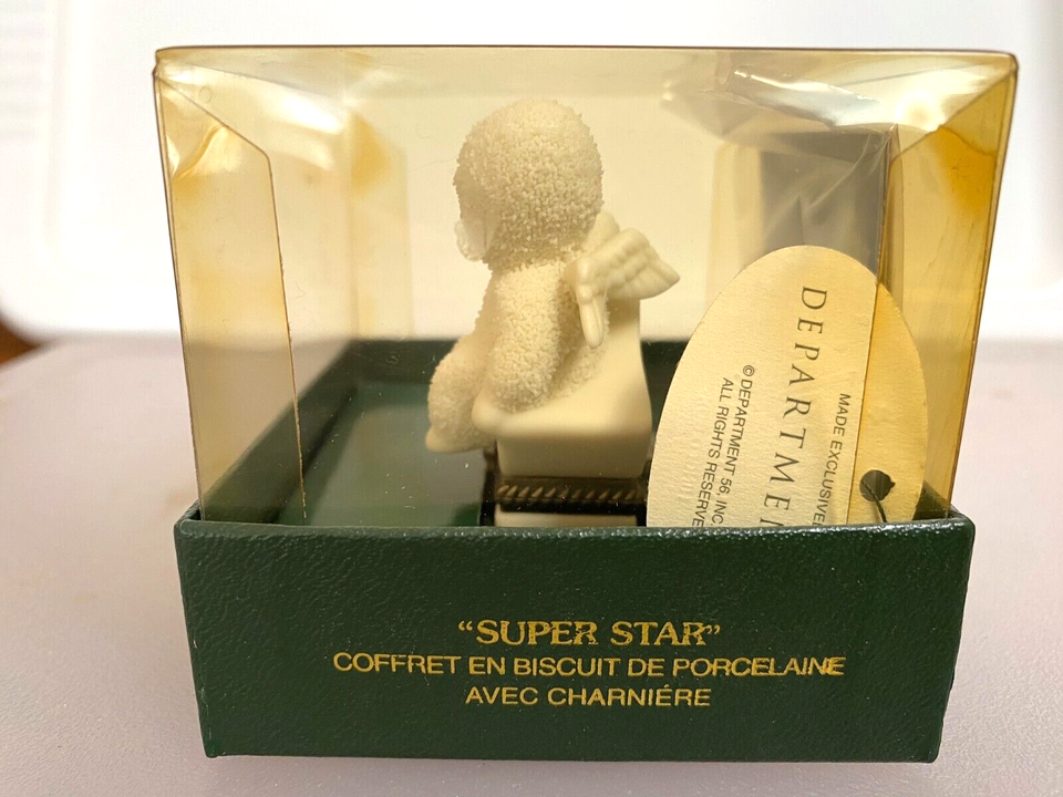 Dept 56 Snowbabies "Super Star" Hinged Trinket Box Figurine w/Orig Box ...