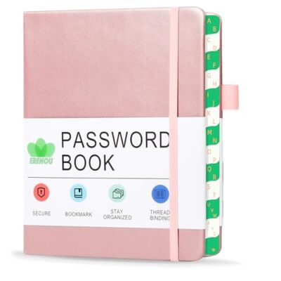 Password Book with Alphabetical tabs, Internet Address and Password ...