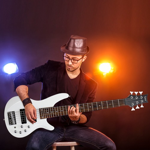 Glarry 44'' GIB 6 String H-H Pickup Laurel Wood Fingerboard Electric ...