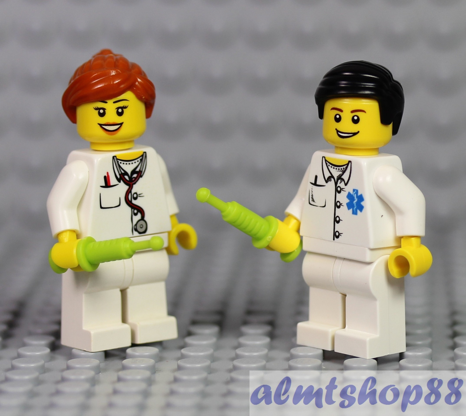 LEGO - Male Female Minifigure Combo Doctor Nurse w/ Syringe Hospital ...