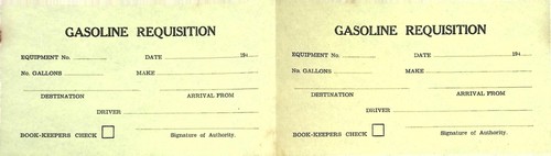 Vintage 1940s Gasoline Requisition Form Unused Transportation Ephemera ...