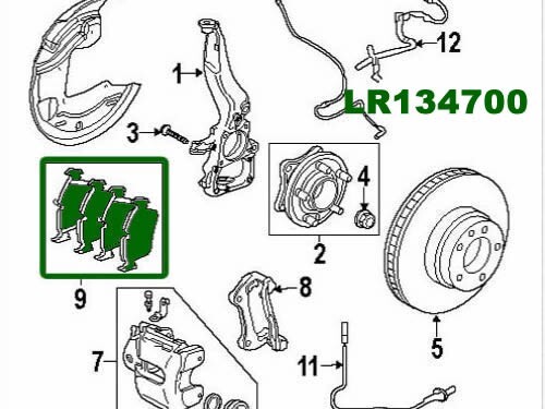 LAND ROVER FRONT & REAR BRAKE PADS RANGE ROVER DISCOVERY SPORT LR164821 ...