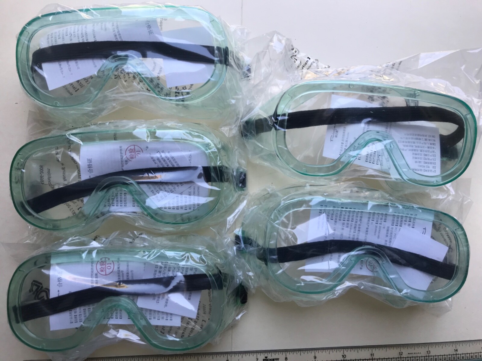 5 Pack - Sealed Anti Fog Splash Resistant Safety Goggles, Eye ...