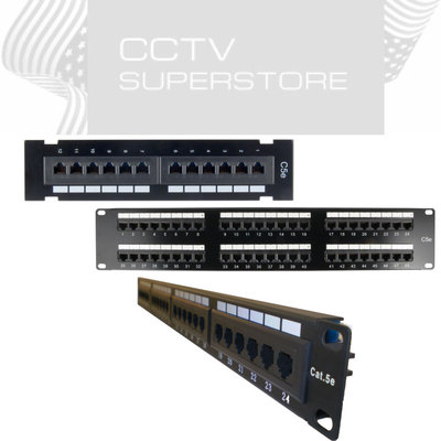 12 24 48 Port CAT5e RJ45 110 Network Patch Panel Surface Wall Mount ...