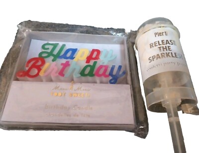2 Party Favors: HAPPY BIRTHDAY CAKE CANDLE and CONFETTI PARTY POPPER 🎂🎈 ...