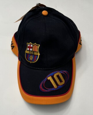 FC Barcelona Lionel Messi #10 Snapback Hat Cap FCB Soccer Black/Orange ...