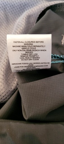 Quicksilver NWT Hooded Light Rain Jacket Size L Blue/Gray Packable Hood ...