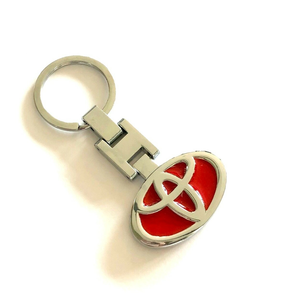 TOYOTA Red Silver Car Logo Key chain key ring stainless comes with ...