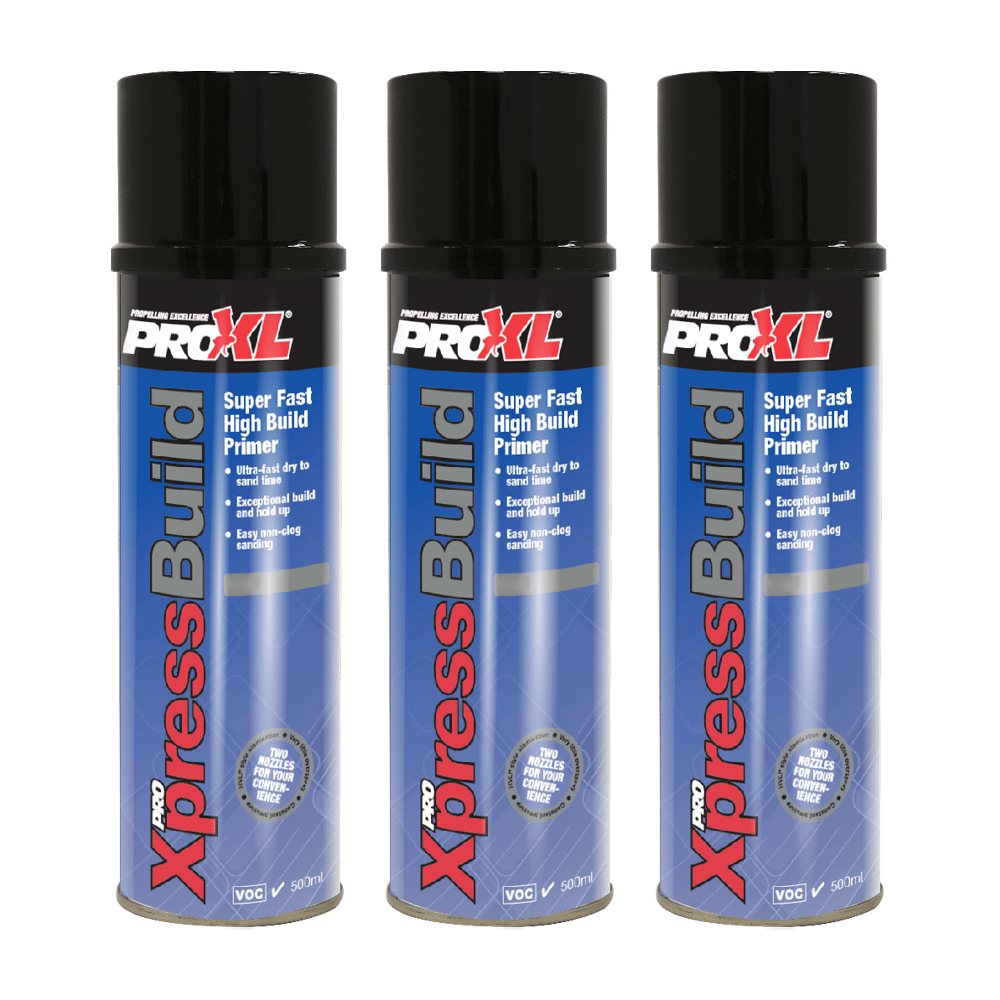 3x ProXL Pro XpressBuild Super Fast Black High Build Primer Aerosol ...