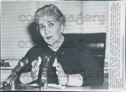 1958 US Congresswoman Coya Knutson of Minnesota Press Photo | eBay