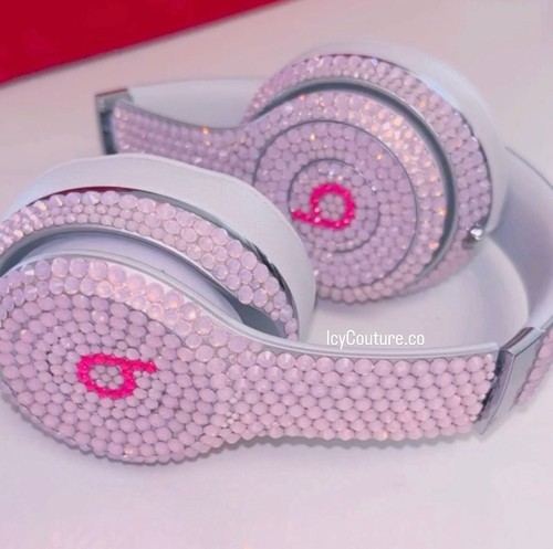 Genuine Beats Solo 3 Wireless Headphones Bedazzled in Pink Opal ...