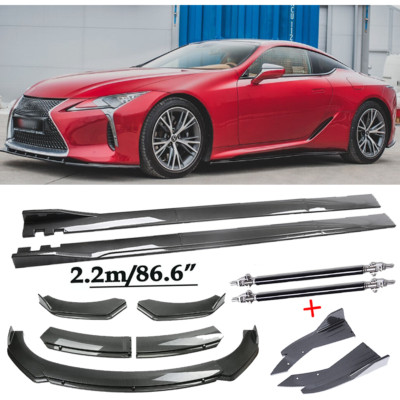 For Lexus LC500 500h Carbon Fiber Front Bumper Lip Spoiler 86.6" Side ...