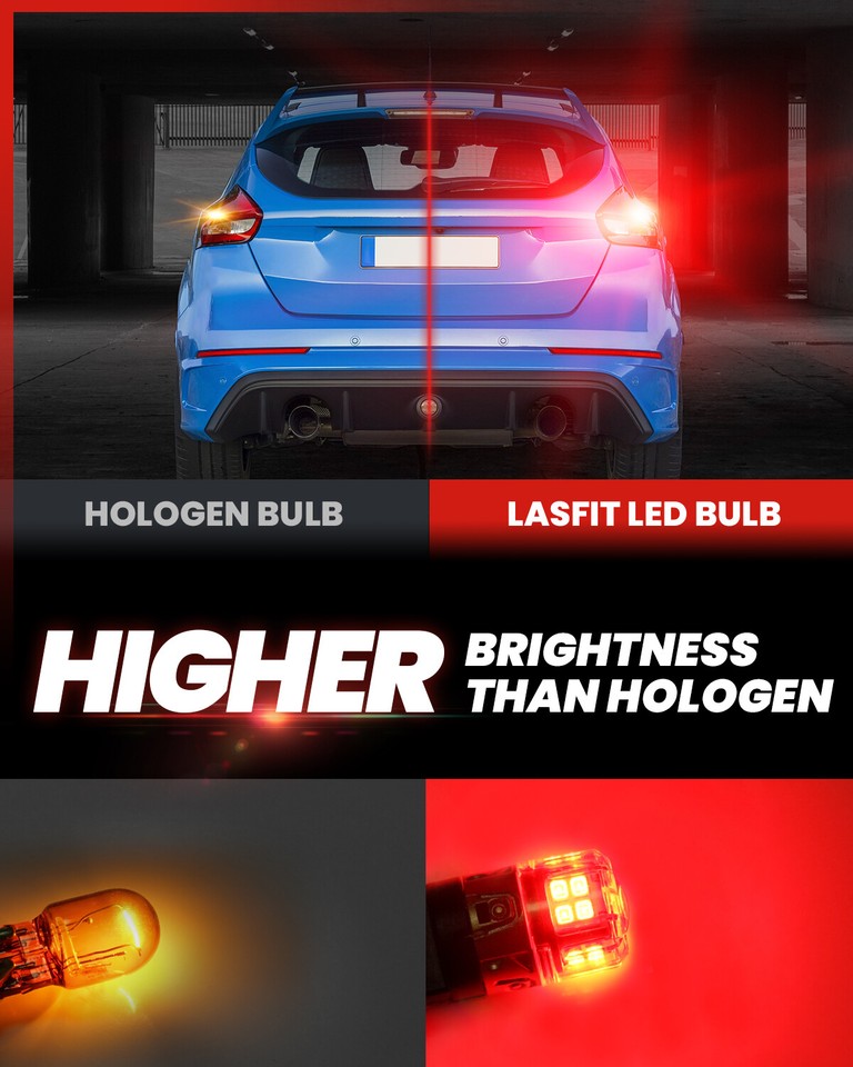3157 3457 LED Reverse Brake Tail Turn Signal Light Bulbs RED White ...